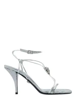 Versace 85mm La Medusa Lace-up Sandals - 1e01p - 1e01p Silver Palladium