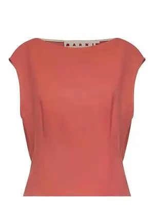 Marni Boat-neck Gathered Top - Orange