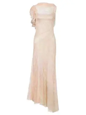 Alberta Ferretti Lace Overlay Dress - Pink