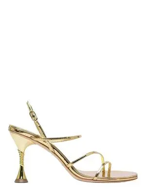 Studio Amelia 90mm Helix Metallic-effect Sandals - Gold