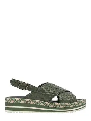 TONI PONS Forli Interwoven Slingback Platform Sandals - Green