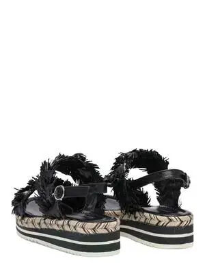 TONI PONS Fringed Platform Sandals - Black
