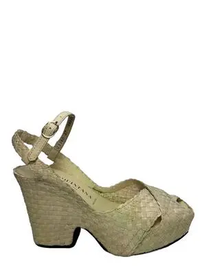 TONI PONS 95mm Interwoven Leather Platform Sandals - Neutrals