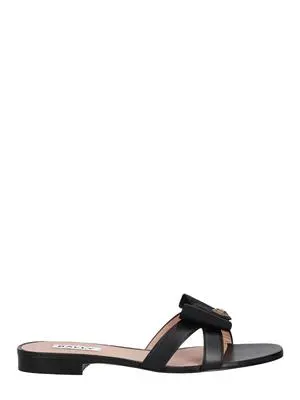 Bally Bow-embellished Leather Slides - Black
