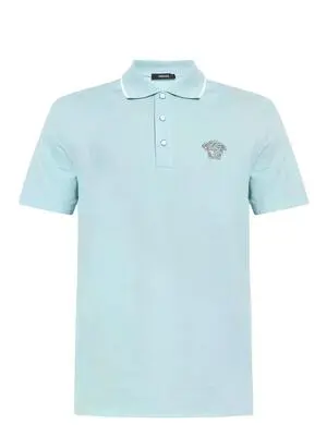 Versace Medusa-embroidered Polo Shirt - Blue