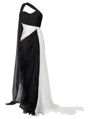IRIS SERBAN Aris One-shoulder Gown - Black