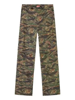 DIESEL Graphic-print Trousers - Green