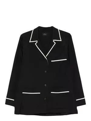 Brioni Piped-trim Pocket Shirt - Black