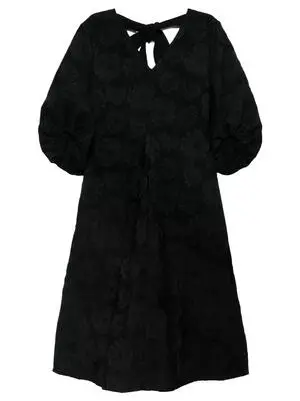 Stine Goya Volume-sleeved Midi Dress - Black