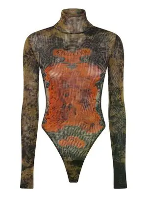 Jean Paul Gaultier Graphic-print Bodysuit - Black