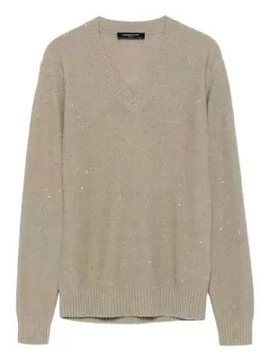 FABIANA FILIPPI Sequin-Embellished V-Neck Sweater
