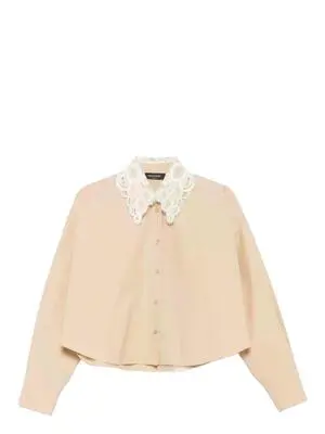 Fabiana Filippi Lace-collar Cotton Shirt - Neutrals