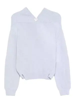 Victoria Beckham V-neck Pullover Sweater - Blue