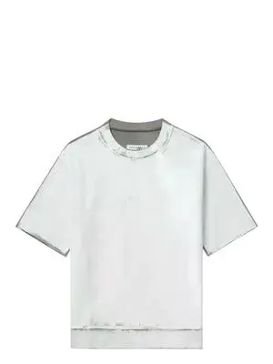 MAISON MARGIELA Raw-edge Short-sleeve Top - Neutrals