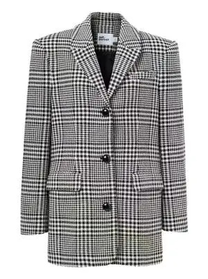 SELF-PORTRAIT Houndstooth Blazer - Black