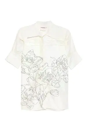 LOVEBIRDS Taffeta Shirt - White
