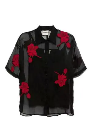 LOVEBIRDS Flora Patchwork Shirt - Black