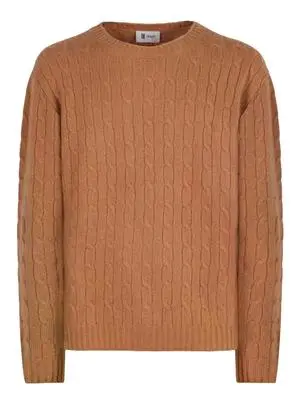 THE (ALPHABET) Cable-knit Crewneck Sweater - Brown