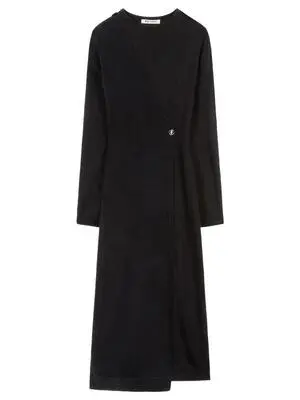 Ports 1961 Asymmetrical Buttoned Midi Dress - Black
