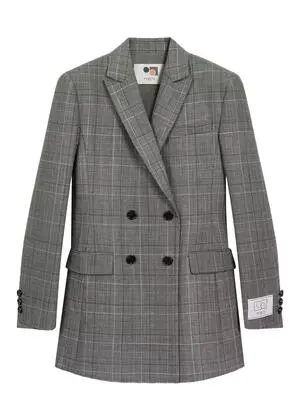 Ports 1961 Double-breasted Checked Blazer - Grey
