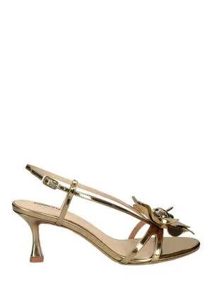 Lola Cruz 65mm Leather Heeled Sandals - Gold