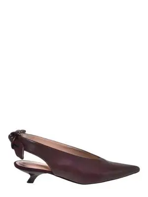 Alberta Ferretti Pointed-toe Leather Slingback Pumps - Red