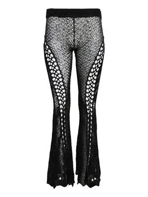 ROBERTA EINER Crochet Flared Trousers - Black