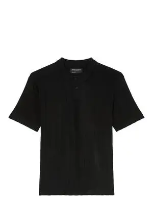 Marc O'polo Ribbed Short-sleeves Polo Shirt - Black