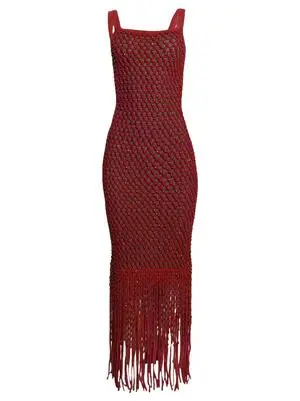 DIOTIMA Gala Fringe-detail Knitted Dress - Red