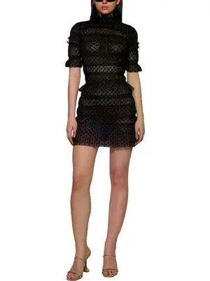 ROBERTA EINER Ruched Mini Dress - Black