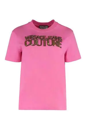 Versace Logo-embellished T-shirt - Pink
