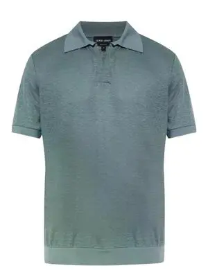 Giorgio Armani Short Sleeve Polo Shirt - Blue