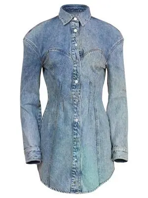 FLEUR DU MAL Denim Shirt Dress - Blue