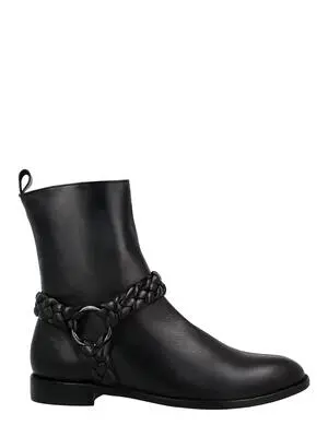 BIRD&CO Braided-detail Ankle Boots - Black