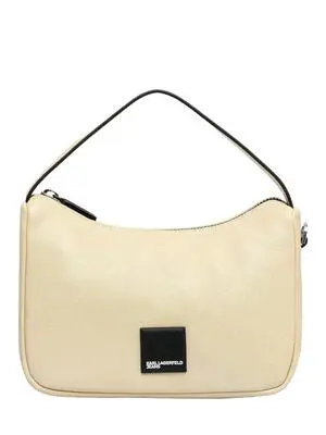 Karl Lagerfeld Logo-patch Leather Shoulder Bag - Neutrals