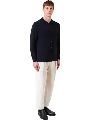 AUTORE Freeman Merino Wool Cardigan Blu