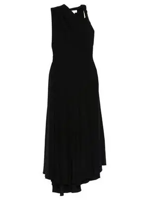 Victoria Beckham Asymmetric Silk Dress - Black