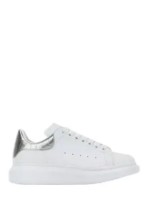 Alexander McQueen Oversized Crocodile-effect Leather Sneakers - White