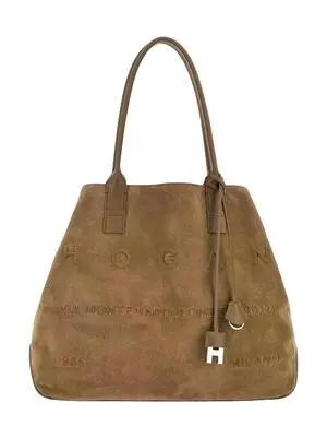 Hogan Address Suede Tote Bag - Brown
