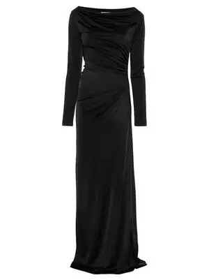 Victoria Beckham Cowl-neck Draped Maxi Dress - Black