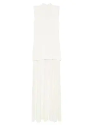JIL SANDER Crepe Maxi Dress - Neutrals