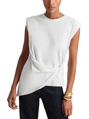 REISS Drape T-shirt - White