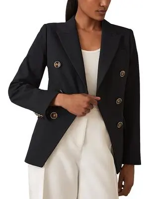 REISS Lia Dna Double Breasted Blazer - Navy