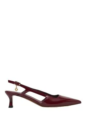 Maje Patent Leather Slingback Pumps - Burgundy