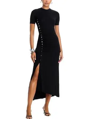 Rabanne Draped Stretch Jersey Maxi Dress - Black