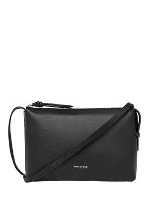 Whistles Kaia Zip Top Crossbody - Black