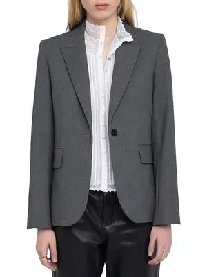 Zadig&Voltaire Vavy Chine Strass Blazer - Gris Chine