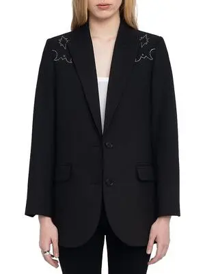 Zadig&Voltaire Viva Strass Western Blazer - Black