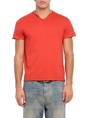 Zadig&Voltaire Monastir Split Collar Tee - Spice