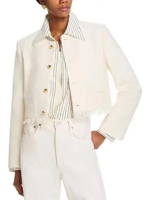 FRAME Tweed Fringe Jacket - White